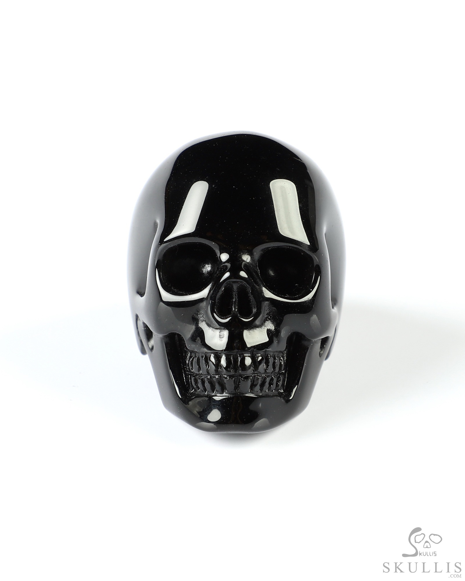US Size 10 Black Obsidian Hand Carved Crystal Skull Ring Skull Jewelry Skullis Gemstone Crystal Skulls