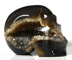 AMAZING UNIQUE GEODE 3.1" Agate Carved Crystal Skull, Realistic ...