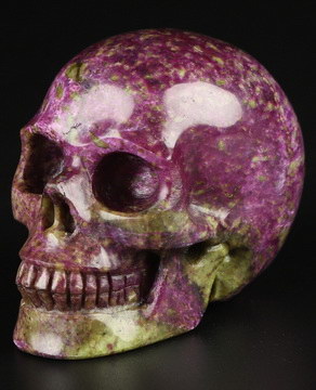 Gemstone 2.3" Stichtite and Serpentine Hand Carved Raven Crystal Skull ...