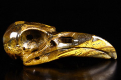 Gemstone Huge 4.6" Gold Tiger Eye Carved Crystal Raven Skull - Skullis ...