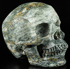 Gemstone 5.1" Tremolite & Marble Hand Carved Crystal Skull, Super ...