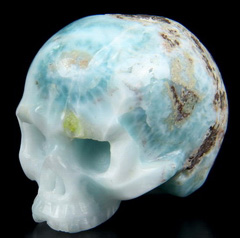Gemstone 1.3” Larimar Carved Crystal Skull - Skullis Gemstone & Crystal ...