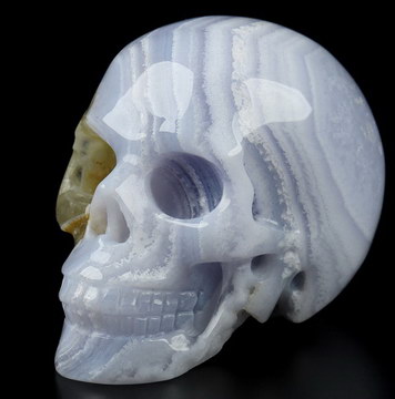 2.0" Blue Lace Agate Carved Crystal Skull,Realistic, Crystal Healing ...